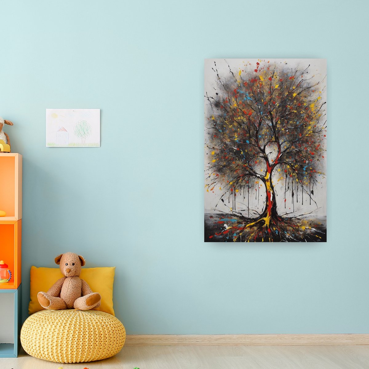 Boom Jackson Pollock stijl poster - Boom wanddecoratie - Poster Jackson ...