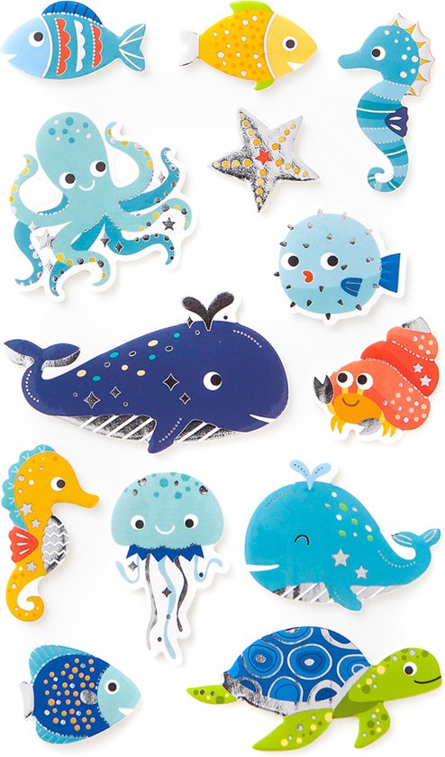 Stickervel Foam Stickers Zeedieren - Knutselstickers - Stickers Kind - Foam Stickers -... | bol