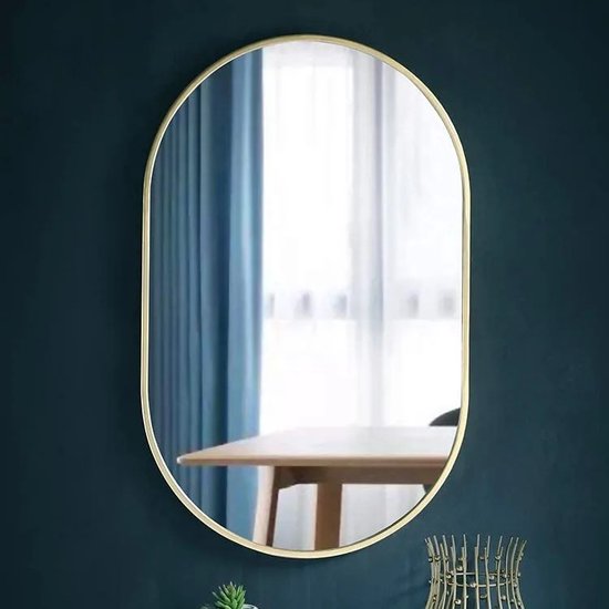 Nordic Style® Ovale spiegel - 80x50cm - Greige - Ovaal - Wandspiegel ...