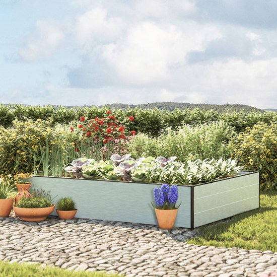 195 x 150 x 39 cm Moestuinbak Halfsize, Aluminium (geanodiseerd) | bol