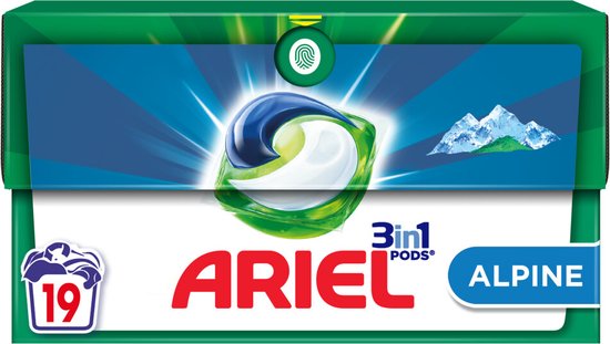 4x Ariel 3in1 Wasmiddel Pods Alpine 19 stuks | bol