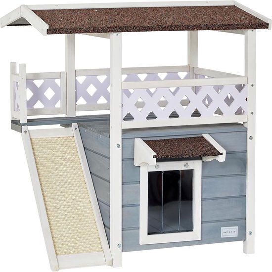 Kattenhuis voor Buiten van Hout - Kattenvilla - Kattenhok - Kattenhuis ...