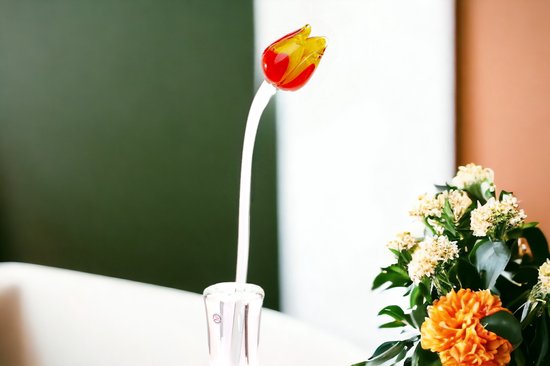 Bloem Glas Tulp Geel/rood | Glaskunst | Bloemen En Fruit Van Glas | 1 ...