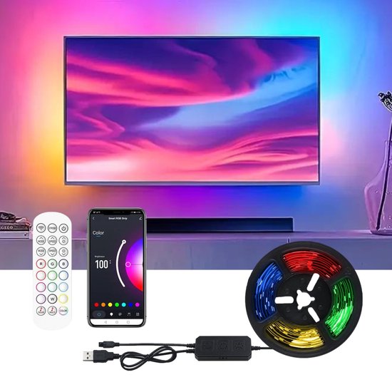 Ledstrip - Ritmi Ledstrip - TV Ledstrip 3 Meter - RGB Smart ledstrip ...