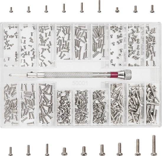 500 Stuks Tiny Micro Repair Screw Kit, 18 Maten Roestvrijstalen Kleine ...