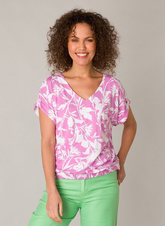 YEST Gieltje Tops - Orchid Pink/Off Whit - maat 44 | bol