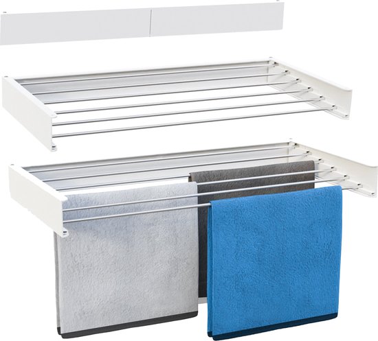 Vonia Wanddroogrek - Droogrek - Wasrek - Inklapbaar Droogrek - 100 x 50 ...