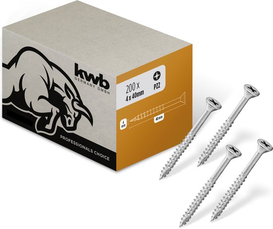 kwb houtschroeven 200 stuks houtschroeven spaanplaatschroeven houtschroeven... | bol