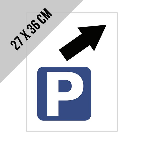 Pictogram/ bord | Parking met schuine pijl naar rechts | 27 x 36 cm ...