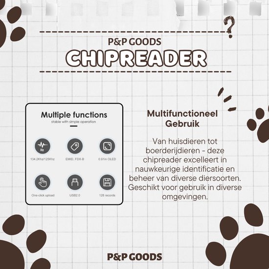 P&P Goods Chipreader - Chiplezer - Voor Alle Dieren - Oplaadbaar - USB ...