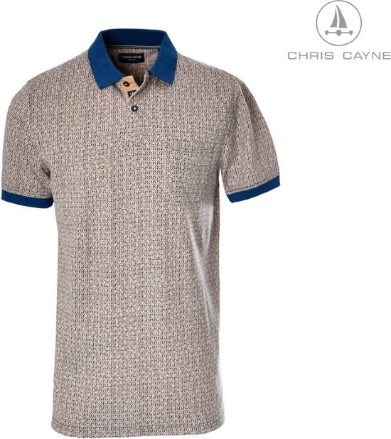 Chris Cayne heren poloshirt - polo heren - 3107 - camel/navy print ...