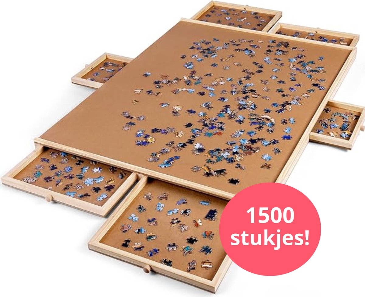 Puzzeltafel met Opbergsysteem - 6 lades - 1500 stukjes - 90x67cm ...