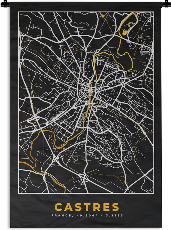 Wandkleed - Wanddoek - Plattegrond – Castres – Stadskaart – Kaart ...