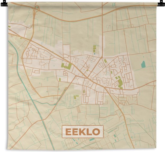 Wandkleed - Wanddoek - Stadskaart - Vintage - België - Plattegrond ...