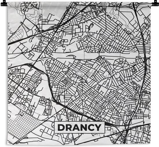 Wandkleed - Wanddoek - Plattegrond - Drancy - Kaart - Frankrijk ...