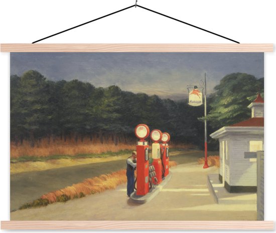 Posterhanger incl. Poster - Schoolplaat - Benzine - Edward Hopper ...