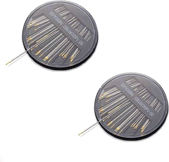 2 Stuks - 30 Premium Naalden Set voor Naaien en Quilten - RVS Naalden ...