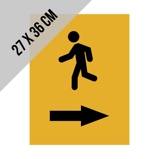 Pictogram/ bord | Aanwijzing voor voetgangers - pijl naar rechts | 27 x ...