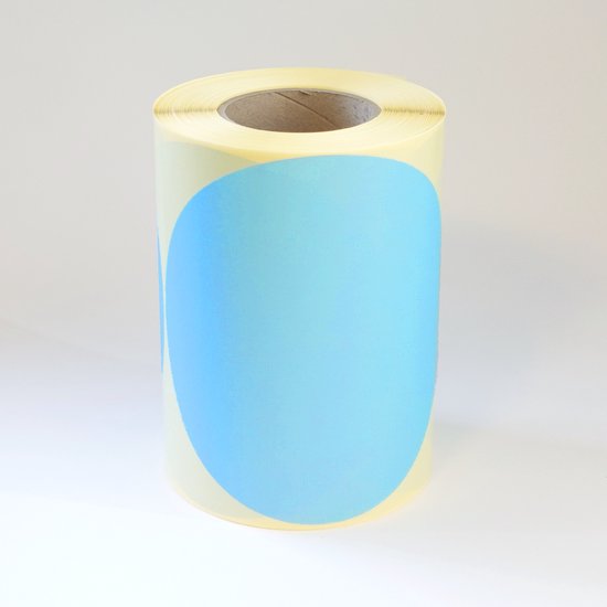 Blanco Stickers op rol 200mm rond - 500 etiketten per rol - Blauw | bol