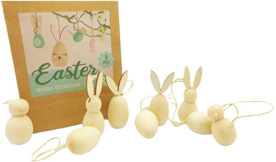 Paashanger - 6cm - Set Van 9 - Pasen - Decoratie | bol