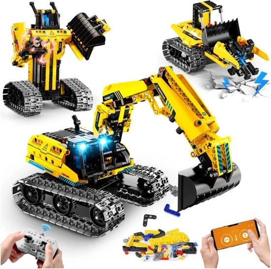 West 3 in 1 technisch speelgoed - rc auto - Robot - Bulldozer - Graafmachine - Speelgoed | bol