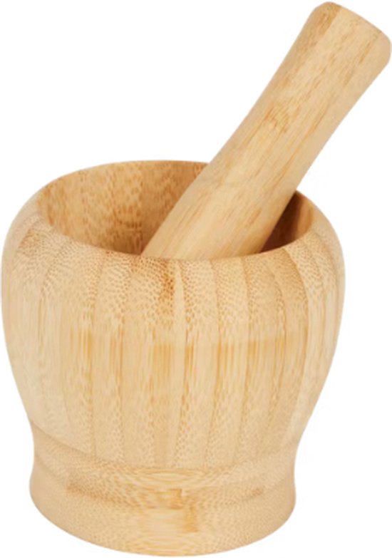 Vijzel en Stamper - Vijzel Bamboe - Keukengerei Bamboe - Moderne Vijzel ...