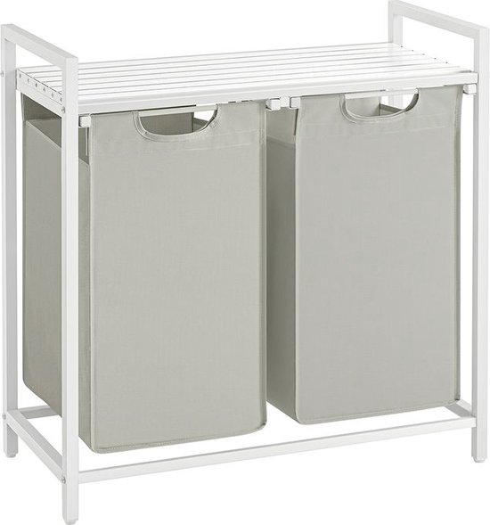 Signature Home Wasmand, 2 x 46 liter met plank 73 x 33 x 72 cm ...