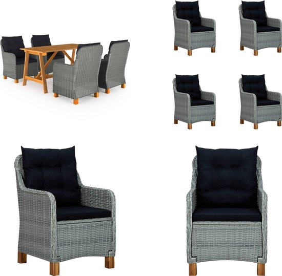 vidaXL 5-delige Tuinset lichtgrijs - Tuinset - Tuinsets - Eetset ...