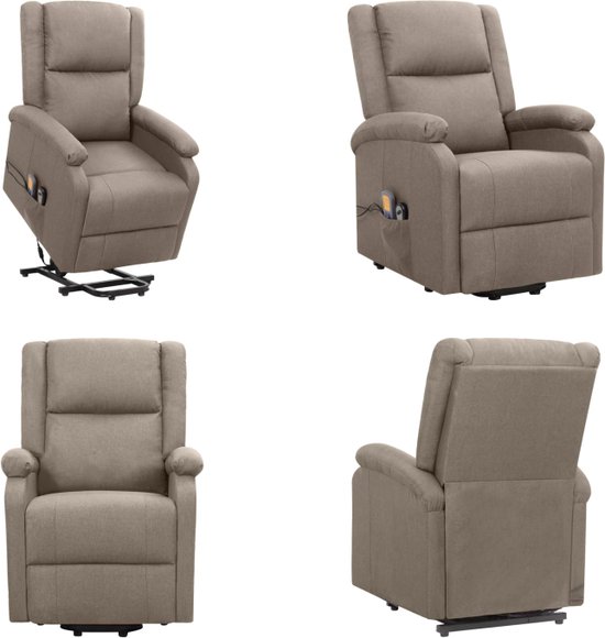 vidaXL Sta-op-massagestoel stof taupe - Sta-opstoel - Sta-opstoelen ...