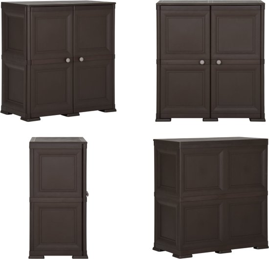 vidaXL Opbergkast hout-look 79x43x85-5 cm kunststof bruin - Kast ...