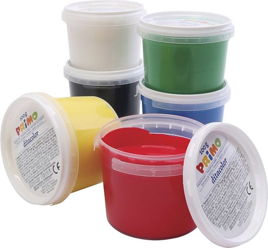 Vingerverf - Diverse Kleuren - Primo - 6x100 ml | bol