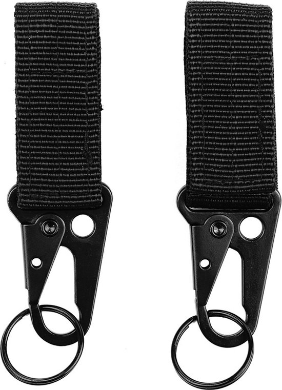 101inc Molle snap hook with keyring 2-pack zwart | bol