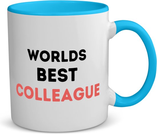 Akyol - worlds best colleague koffiemok - theemok - blauw - Collega ...