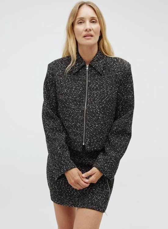 Zwart gemêleerd kort rokje met rits Iluna - mbyM | bol