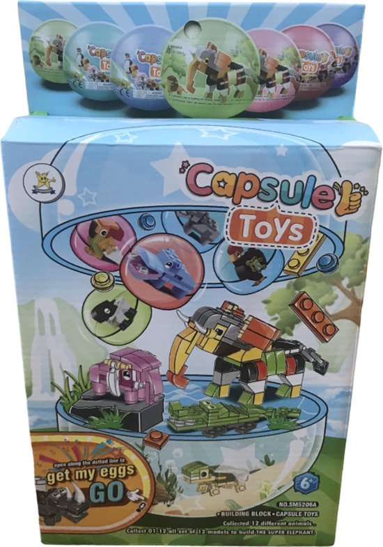 JMShops - Capsule Toys Building Blocks Dinosaurus (Set van 6 ...