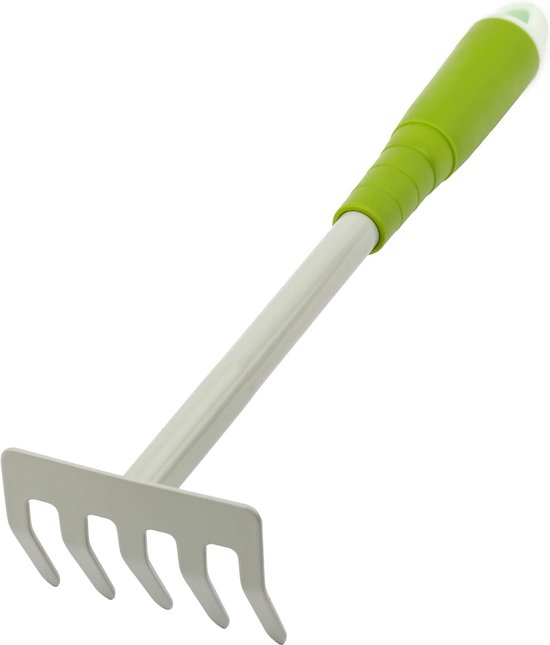 Bloemenhark van staal met 5 tanden voor tuinverzorging, kleine hark ...