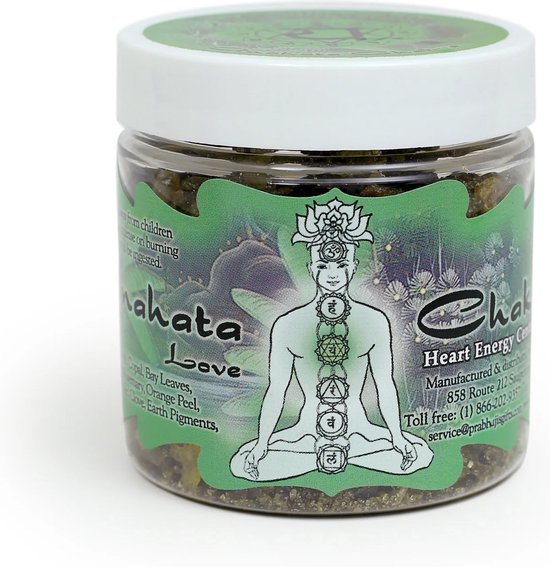Wierookhars 'Chakra', Anahata, 4e chakra, Prabhuji's Gifts, 68 gram | bol