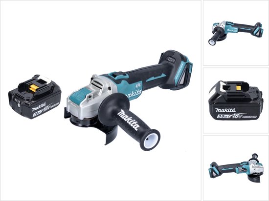 Makita DGA 521 F1X1 accu haakse slijper 18 V 125 mm X-LOCK Brushless ...