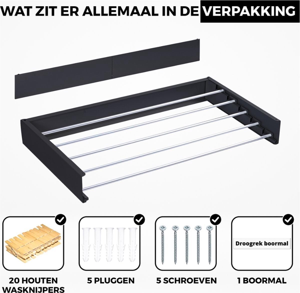 wanddroogrek inklapbaar - wand droogrek - wanddroogrek uitschuifbaar ...