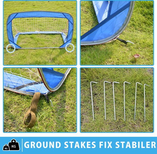 Kapler voetbaldoelen set van 2 voor tuinkinderen pop-up 120 cm robuust ...