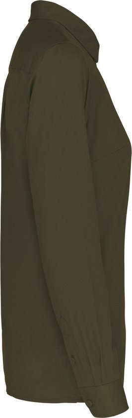Kariban Damesoverhemd met lange mouwen van katoen Nevada K585 - Light khaki - XXL | bol