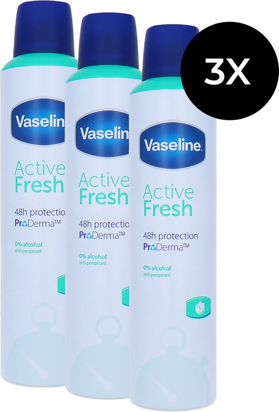 Vaseline ProDerma Active Fresh Deodorant Spray - 3 x 250 ml | bol