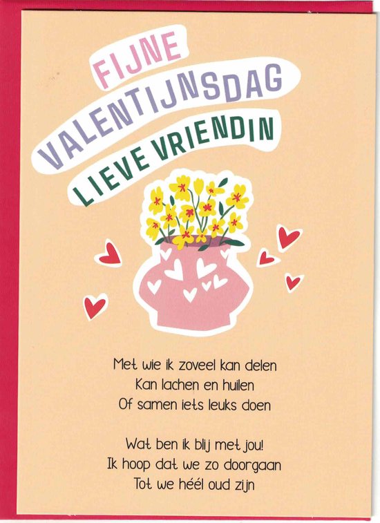 Kaart - Valentijn - Fijne Valentijnsdag lieve Vriendin | bol