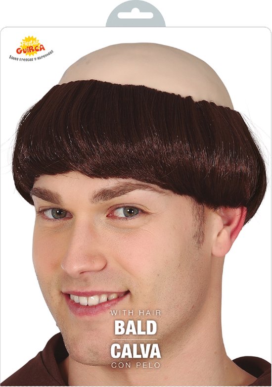 Fiestas Guirca - Kale monniken pruik met een rand haar - Carnaval ...