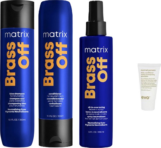 Matrix Brass Off - Shampoo - conditioner - All-In-One Toning Leave-In ...
