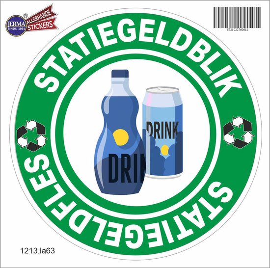 Statiegeld fles/blik inleveren sticker 20cm | bol