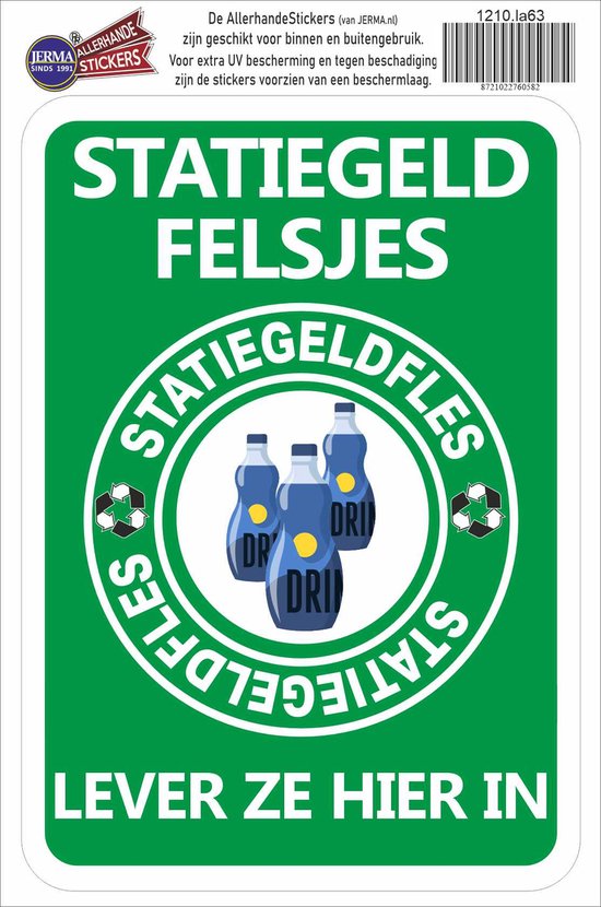 Statiegeld flesjes inleveren sticker | bol
