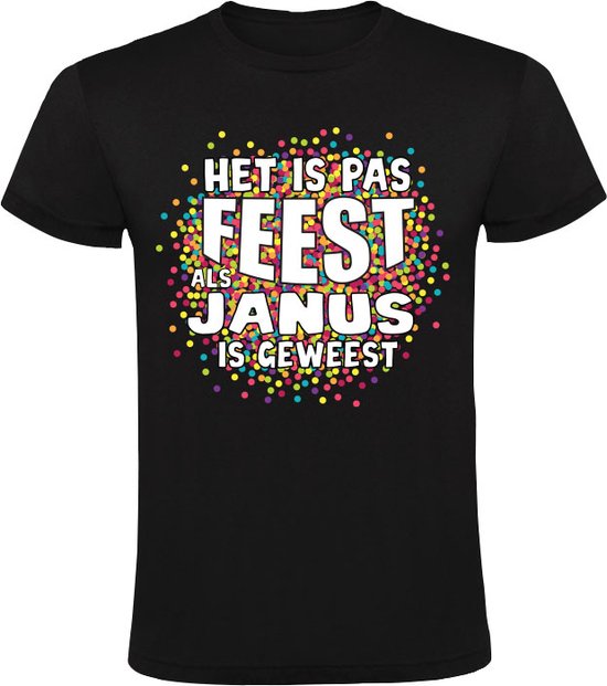 Het is pas feest als Janus is geweest Heren T-shirt - carnaval ...