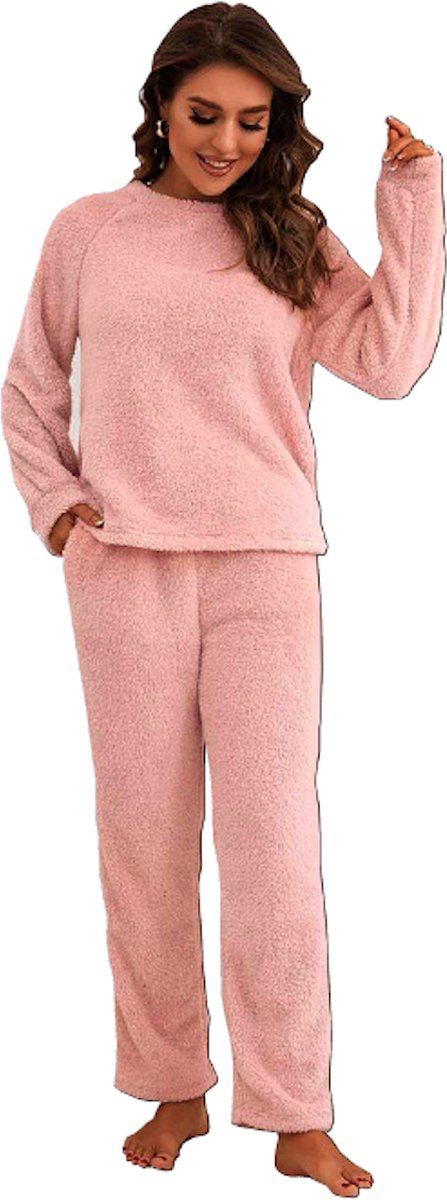 Huispak dames, Premium Kwaliteit, Loungewear dames van roze Teddy ...