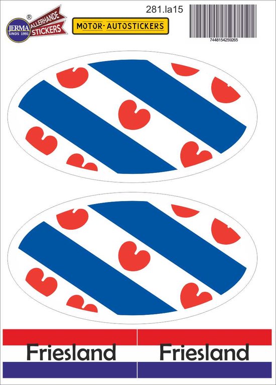 Jerma-Friesland vlag-Auto bumper stickers-Provincie auto stickers | bol